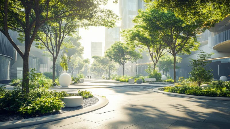 Environmentally Conscious Urban Development Featuring Walkable Zones ...