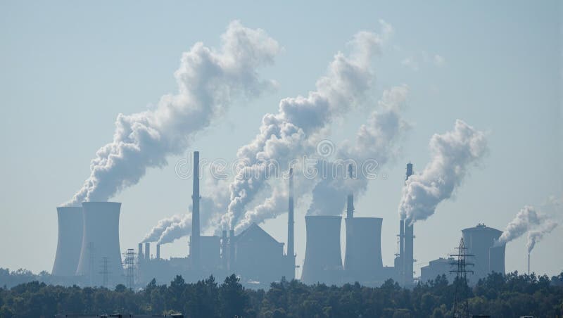 Environmentally Diverse Industrial Pollution Scene Stock Illustration ...