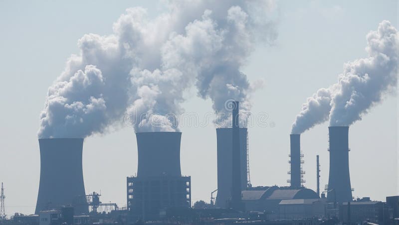 Environmentally Diverse Industrial Pollution Scene Stock Illustration ...