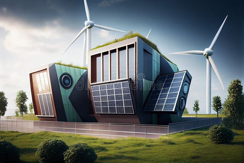 Environmentally Friendly Building Powered by Wind Energy.generative Ai ...