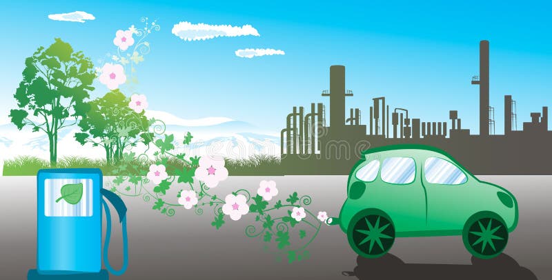 Environmentally Friendly Car Stock Vector - Illustration of alternative ...