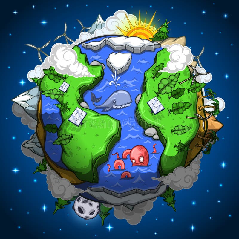 Environmentally Friendly Earth Planet Stock Vector - Illustration of ...