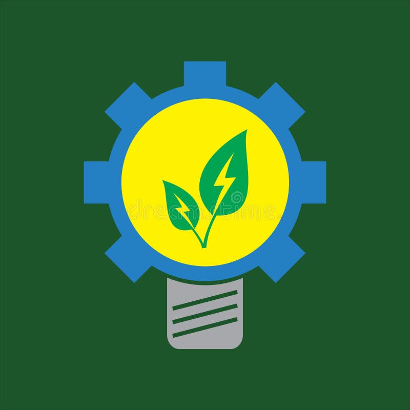 Environmentally Friendly Electric Power Machine Logo Image Stock Vector ...