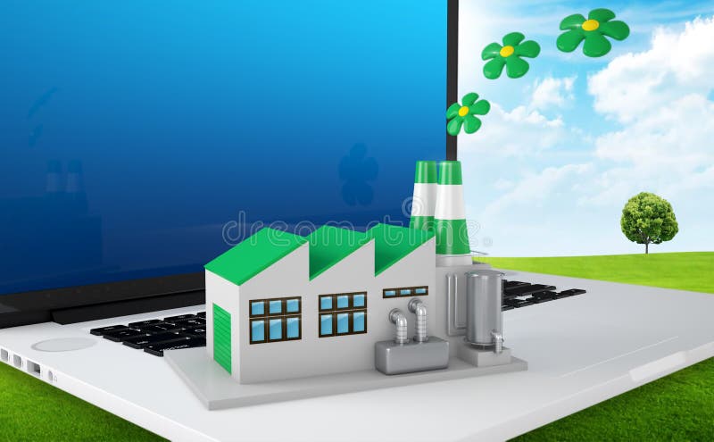 Environmentally Friendly Factory Concept. Stock Illustration ...