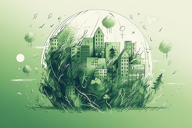 Environmentally Friendly Planet Symbolic Earth Globe. Generative AI ...