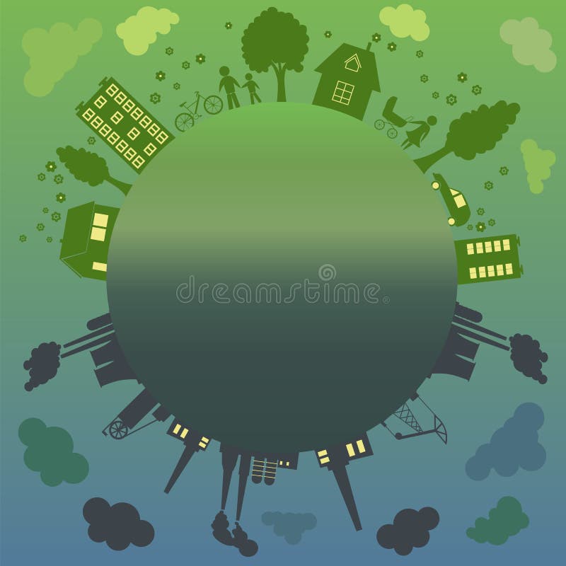 Environmentally Symbols of Urban Lifestyles Stock Vector - Illustration ...