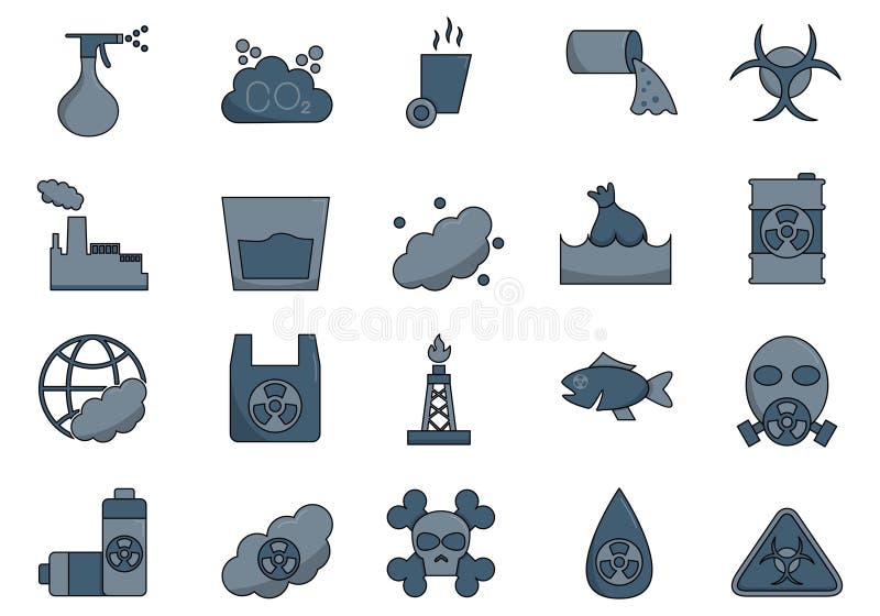 Environtment Pollution Design Element Set Stock Illustration ...