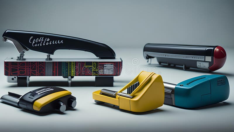 Envision a Collection of Various Types of Staplers Stock Illustration ...