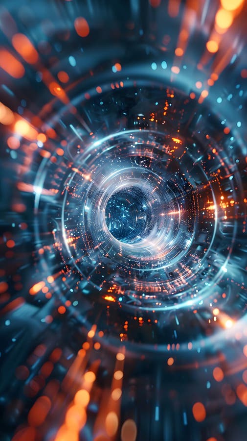 Futuristic Light Tunnel with Speeding Neon Streaks in a Mesmerizing ...