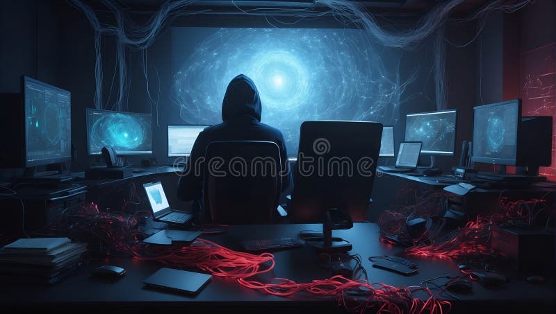 Home Office Vulnerability. Generative Ai Stock Illustration ...