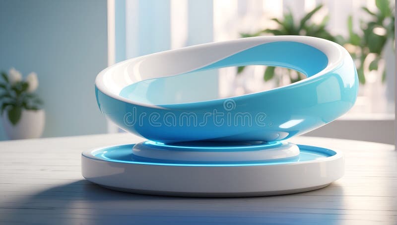 Elegant Minimalism: Cool Blue and Crisp White Web Interface. Ai ...