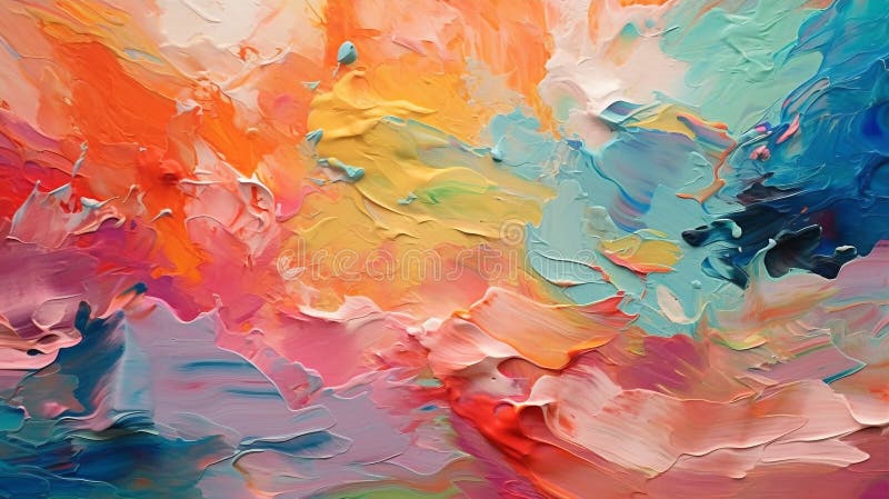 Envy in Colorful Absurdism: an Abstract Impressionism Piece Stock ...