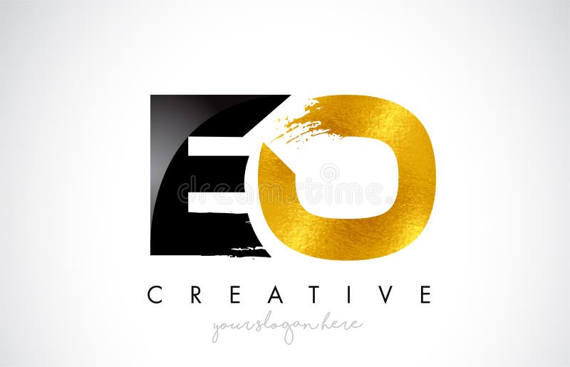 EO Letter Design with Brush Stroke and Modern 3D Look Stock Vector ...