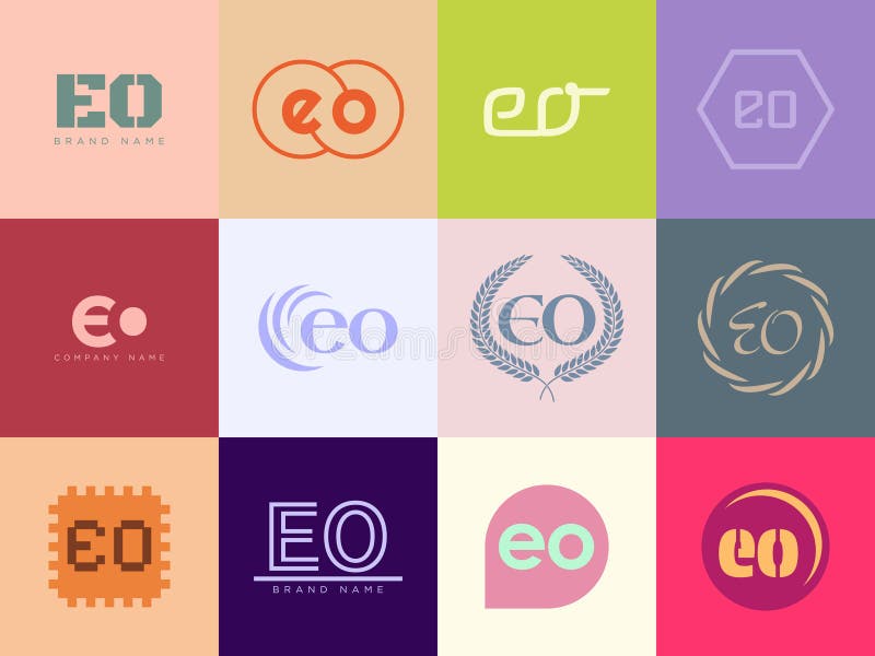 EO Logo Company Template. Letter E and O Logotype Stock Vector ...