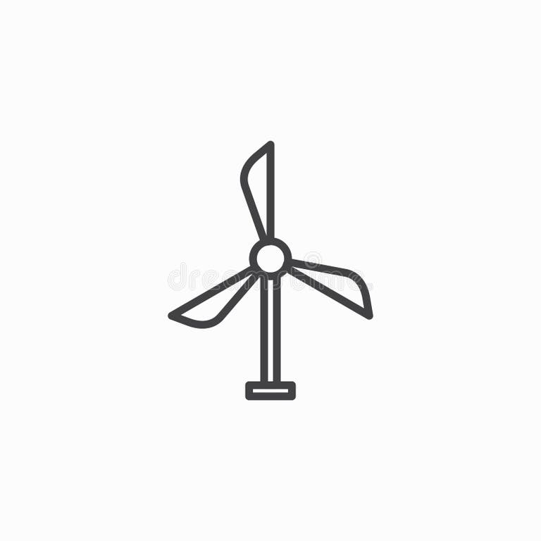 Eolic energy icon vector stock vector. Illustration of mill - 348311901