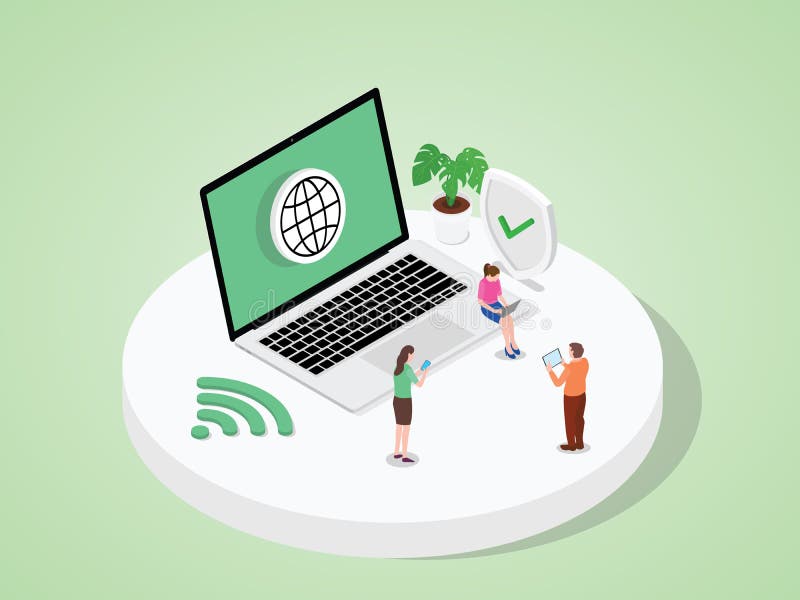 Eople Use Devices Laptop Tablet Smartphone Work by Access Internet ...