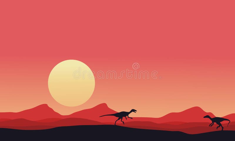 Eoraptor Landscape at Afternoon Stock Vector - Illustration of park ...