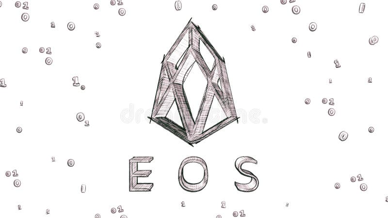 Eos Cryptocurrency Logo 3D Illustration Sketch Style Stock Illustration ...