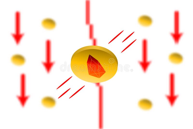Eos Fall. Red Arrow Down with Gaussian Blur Effect Background. Eos ...