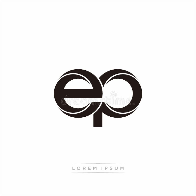 Ep Initial Letter Split Lowercase Modern Monogram Linked Outline ...