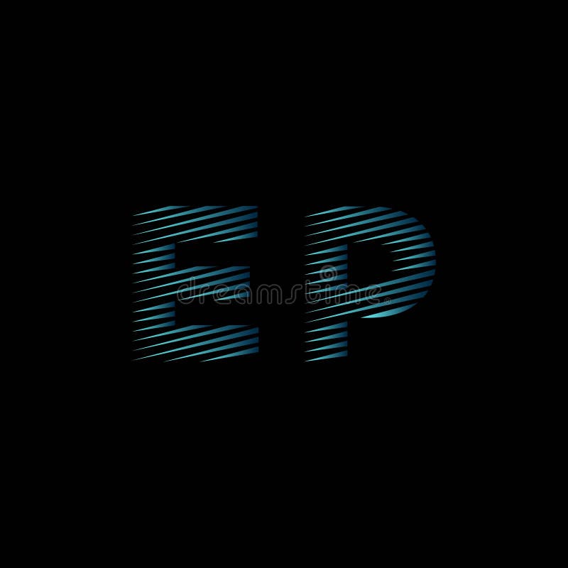 EP Monogram Lines Style Blue Light Vector Stock Vector - Illustration ...