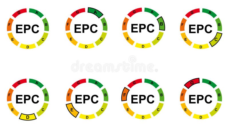 EPC Class a, B, C, D, E, F, and G Icons for Energy Performance ...