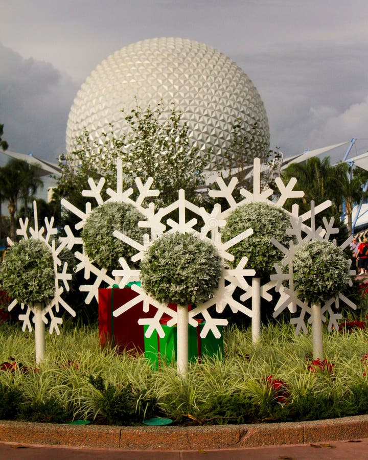 Epcot Christmas Decorations. Editorial Image - Image of vacation, earth ...