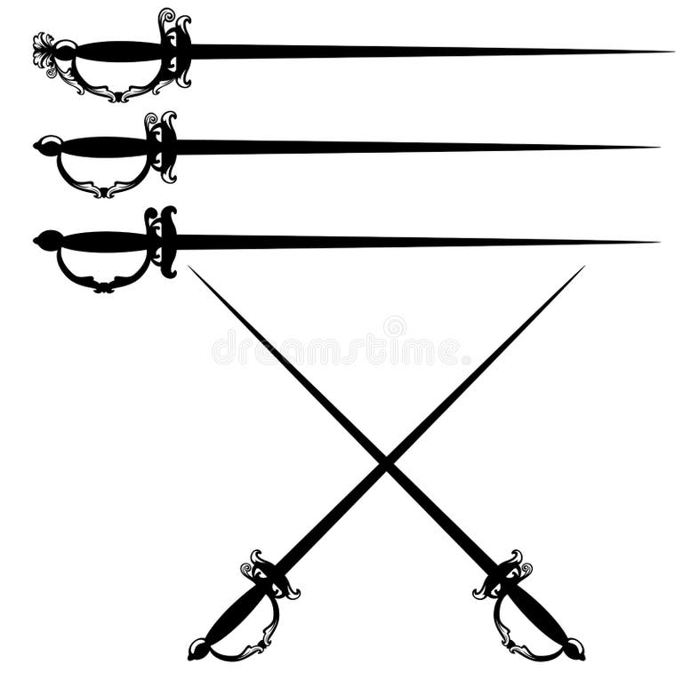 Epee swords design stock vector. Illustration of antique - 75706880