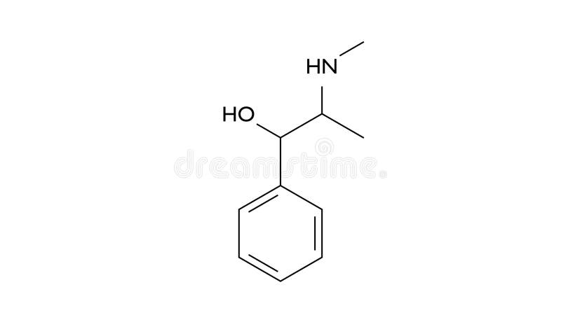 Ephedrine Molecule, Structural Chemical Formula, Ball-and-stick Model ...