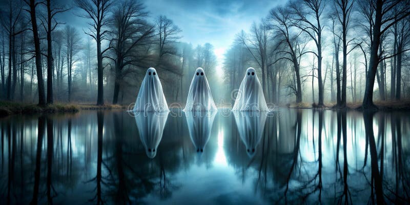 Ephemeral Ghostly Reflections Ghostly Creative AI Stock Photo - Image ...