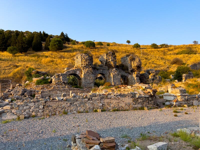 Ephesus Ancient City Scholastica Baths Editorial Photo - Image of focus ...