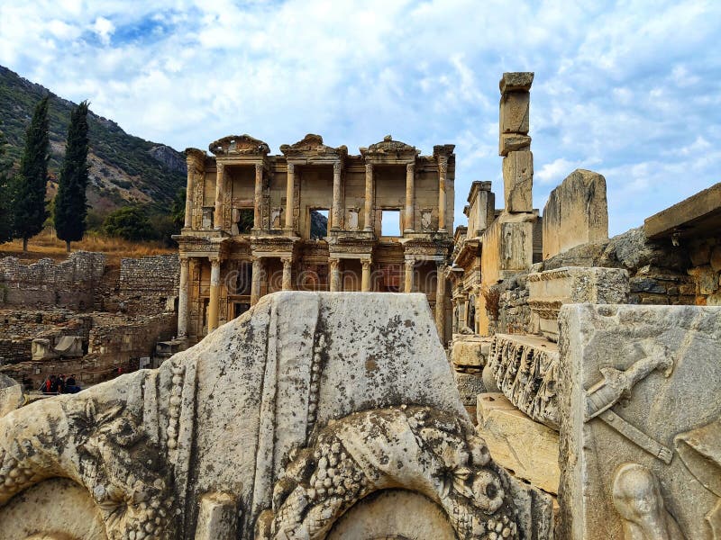 Ephesus celcus library stock photo. Image of ancientcity - 266666808