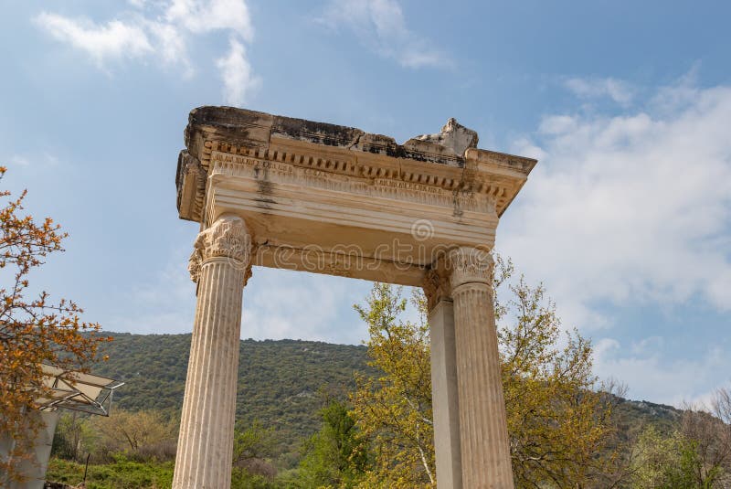 Ephesus - Gate of Hadrian stock photo. Image of turkiye - 279355510