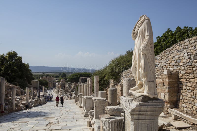 Awesome View of the Gate of Augustus and the Library of Celsus in ...