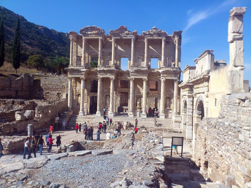 Ephesus Library of Celsus editorial stock photo. Image of ruin - 37432438