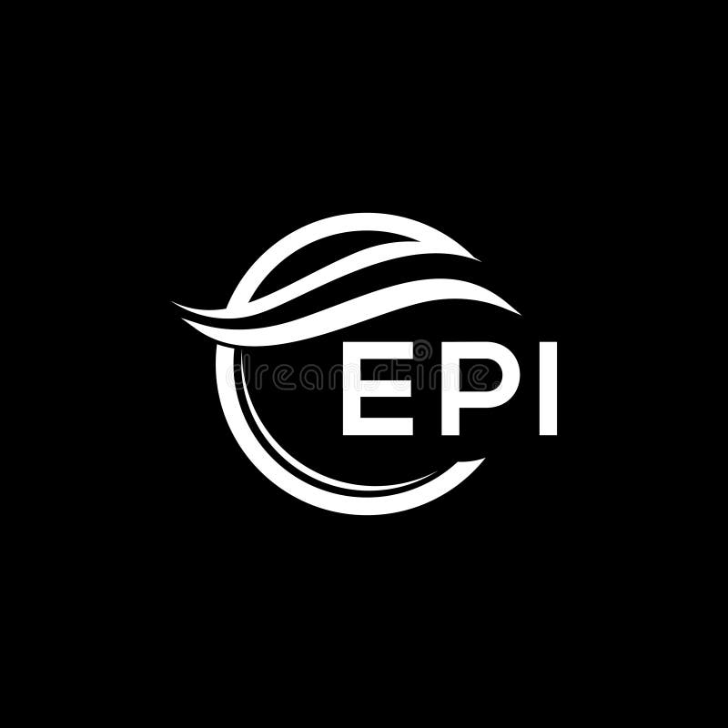 EPI Letter Logo Design on Black Background. EPI Creative Circle Letter ...