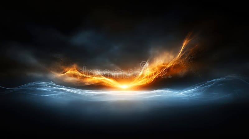 Epic Battle of Fire and Ice: Dynamic Abstract Digital Art with Fiery ...