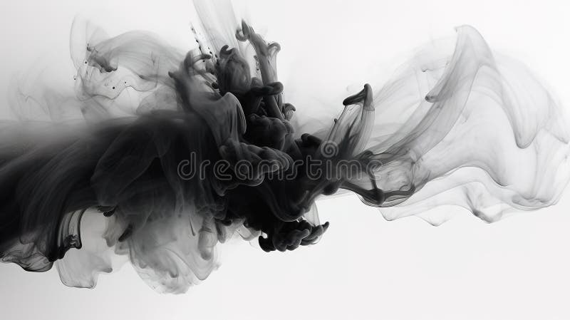 An Epic Black Ink Under Water Wallpaper, Ai Generated Image Stock ...