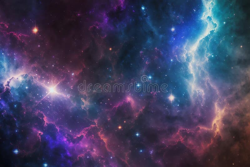 Epic Blue and Purple Space Background .AI Generated Stock Illustration ...