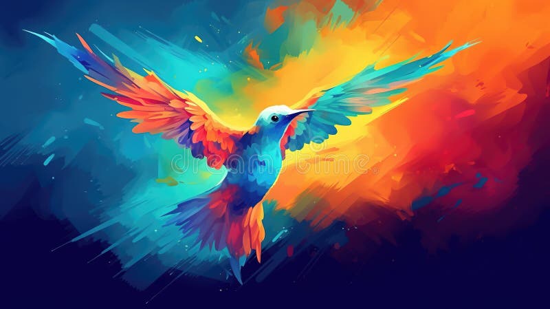 An Epic Colorful Bird Wallpaper, Concept Art Style, Ai Generated Image ...