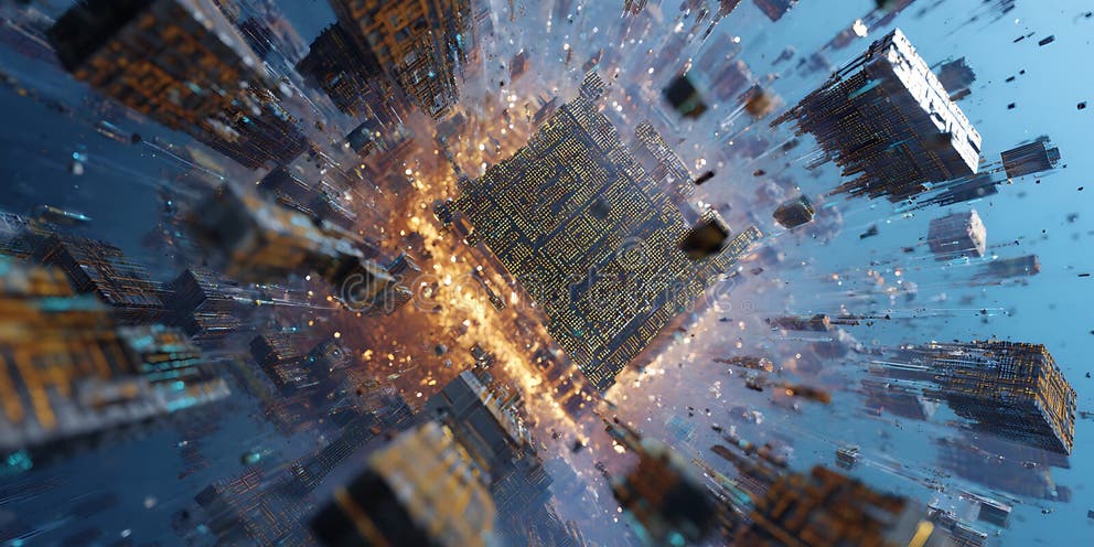 Epic Cosmic Collision Stunning Nebula Explosion Stock Illustration ...