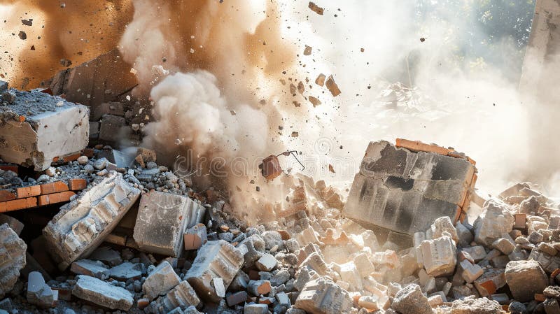 Epic Destruction, Wall Explosion Forms Empty Space in Center ...