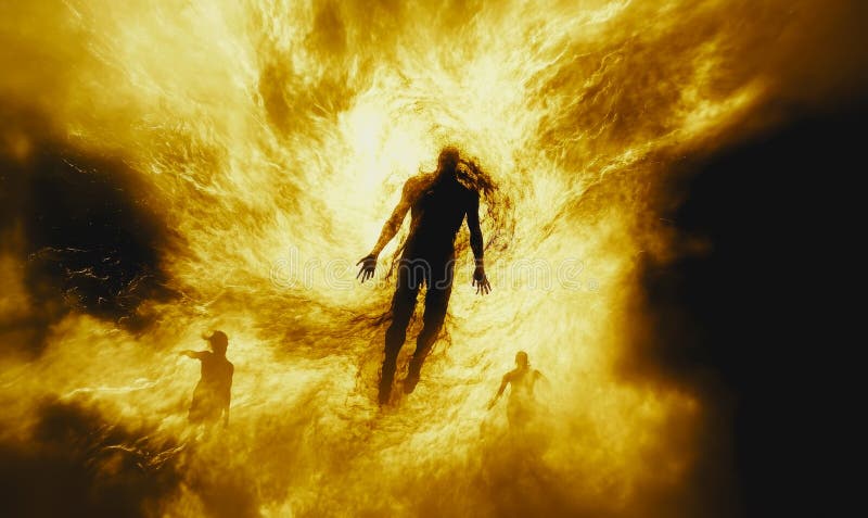 Epic Divine Figure Emerging from Light, Surrounded by Clouds and ...