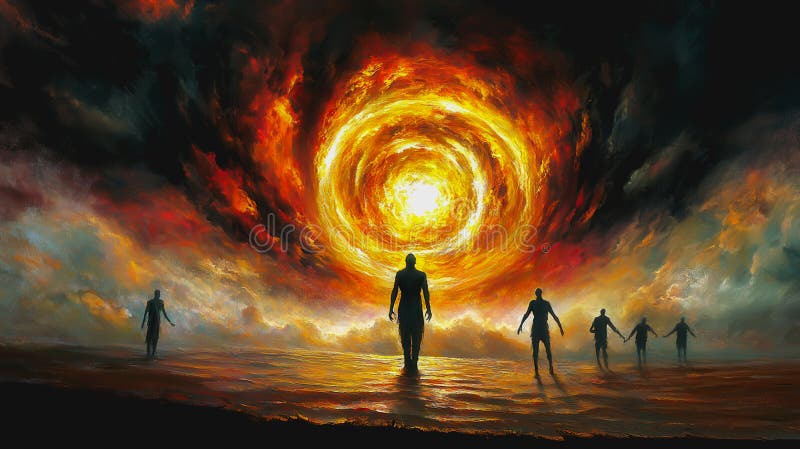 Epic Divine Figure Emerging from Light, Surrounded by Clouds and ...