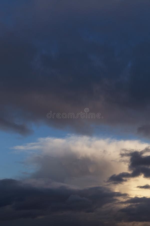 Epic Dramatic Storm Sky, Dark and White Big Cumulus Clouds on Blue Sky ...