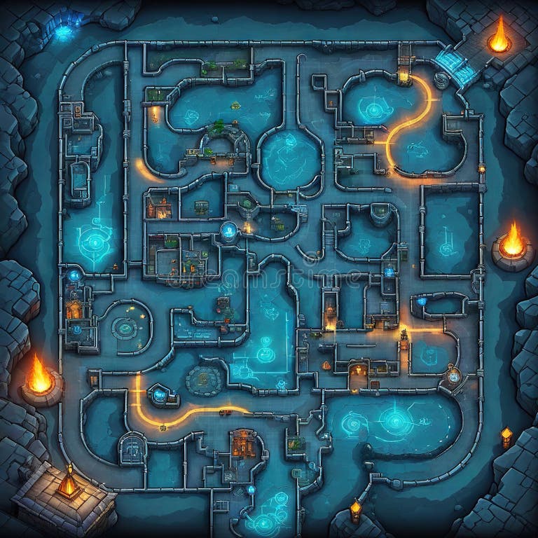 An Epic Dungeon Map Battle Map for Fantasy Level Map Scrolling User ...