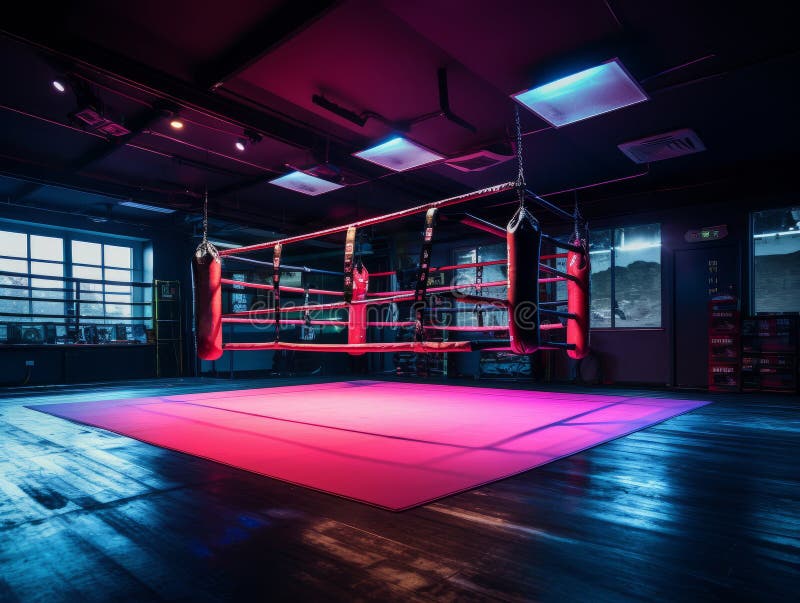 Epic Empty Boxing Ring Flooded with Sunlight AI Stock Illustration ...