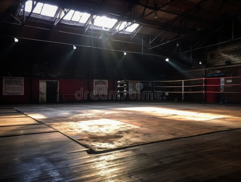 Epic Empty Boxing Ring Flooded with Sunlight AI Stock Illustration ...