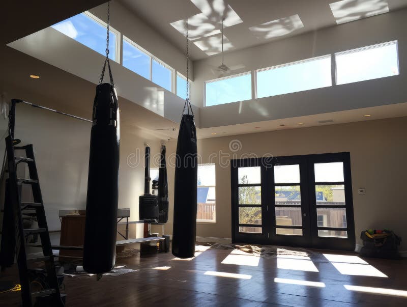 Epic Empty Boxing Ring Flooded with Sunlight AI Stock Illustration ...