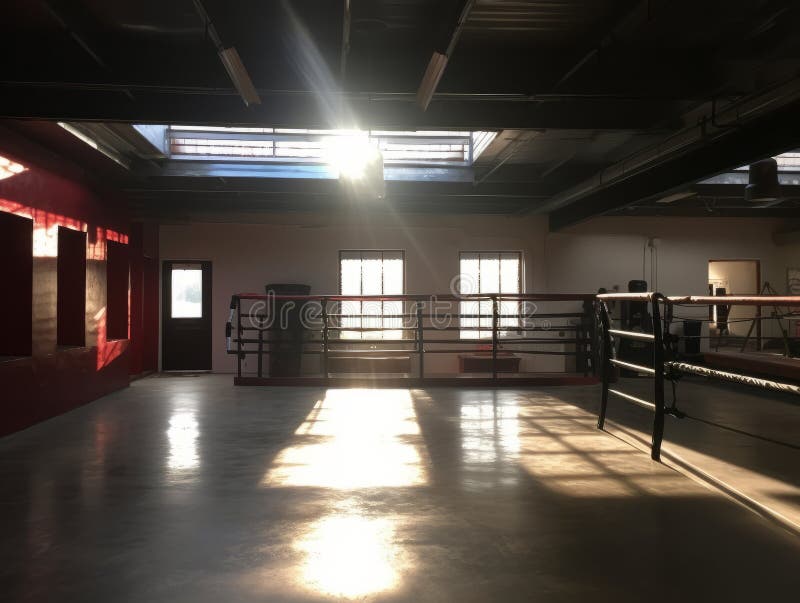 Epic Empty Boxing Ring Flooded with Sunlight AI Stock Illustration ...